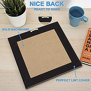 ENGLANT - 4 Pieces Framed Moon Phases Canvas Wall Art, Black and White Bedroom Wall Decor, Abstract Giclee Space Artwork with Matting and Acrylic Panel Sealing, for Home and Office Decoration