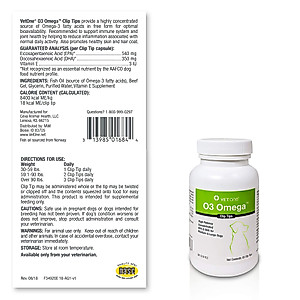 VetOne: O3 Omega™ Clip Tips Nutritional Supplement with Omega 3 Fatty Acids - Medium and Large Dogs (60 Count Bottle)