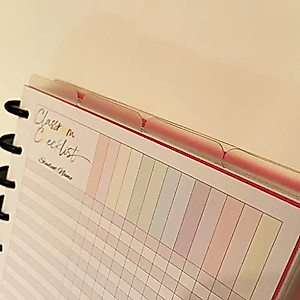 Dashboard Semi-Transparent Blank Top Index Dividers for 9-Discs Classic Happy Planners