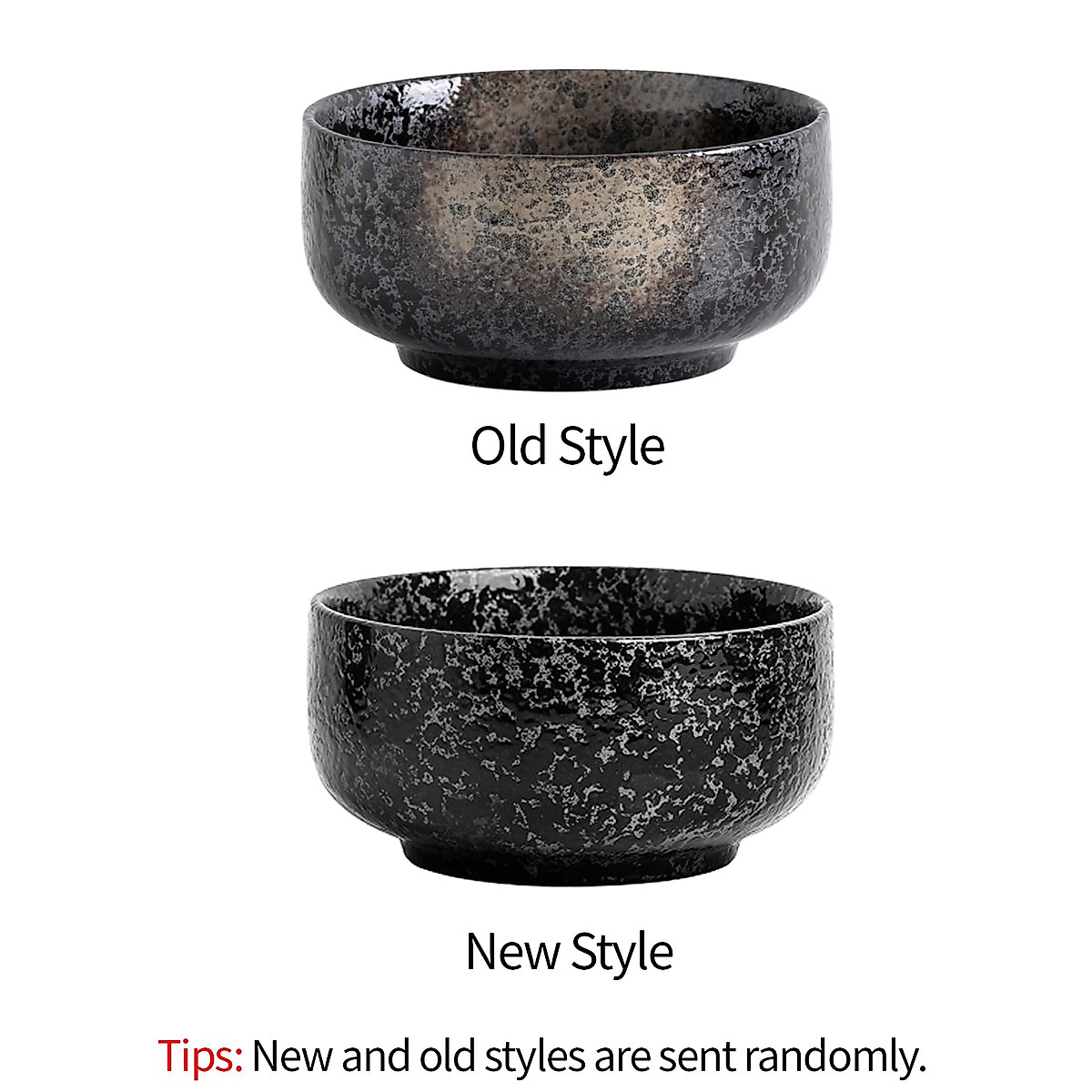 Kanwone Ceramic Bowls - 32 Ounce Bowl Set for Cereal, Salad, Noodle and Soup, Japanese Noodle Bowls - Set of 4, Black, Microwave and Dishwasher Safe