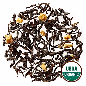 Golden Moon Tippy Earl Gray Tea - Organic Black Tea - Real Bergamot Peels & Extract - Loose Leaf, Non-GMO - Half Pound (96 Servings)