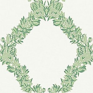 Scalamandre Jade Wreath Peel & Stick Wallpaper, Green