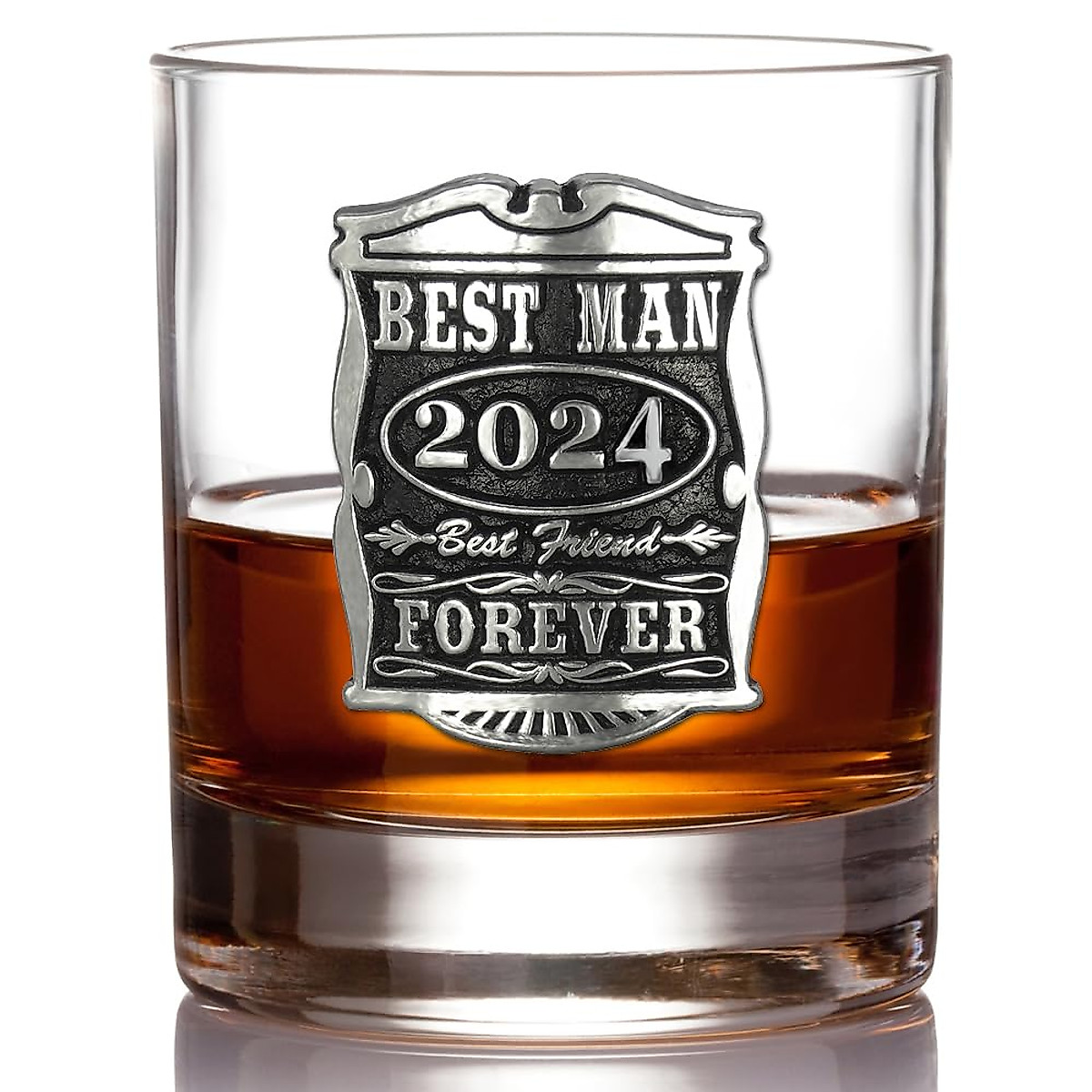 English Pewter Company 11oz Best Man Tumbler Old Fashioned Whisky Rocks Glass Personalised With Your Year – Perfect Wedding Party Gifts For Your Groomsmen – Gift Box [WD002]