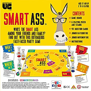 University Games | Smart Ass Trivia The Ultimate Who, What, Where Party Game for Families and Adults Ages 12 and Up and 2 to 6 Players