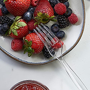 Comfy Package [100 Pack] Heavy Duty Disposable Basic Plastic Forks - Clear