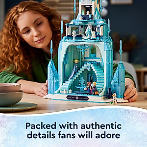 LEGO Disney Princess The Ice Castle Building Toy 43197, with Frozen Anna and Elsa Mini Doll Figures and Olaf Figure, Disney Castle Kit to Build, Disney Gift Idea, Castle Toy for Kids Age 6+ Years Old