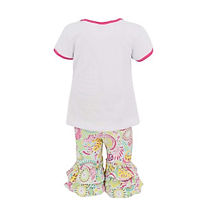 Unique Baby Girls Paisley Easter Bunny Easter Outfit (7/XXL, Pink)