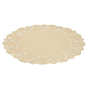 250 Pack Round Paper Placemats for Cakes, Desserts, Light Brown Doilies for Food, Formal Events (12 In)