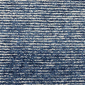 Nourison Weston Solid Aegean Blue 2'3" x 7'6" Area Rug, Easy-Cleaning, Non Shedding, Bed Room, Living Room, Dining Room, Kitchen (2x8)