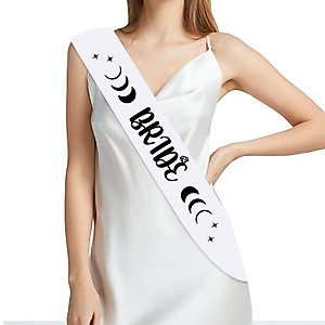 Serencatcher Halloween Bachelorette Party Sashes, 7pcs Halloween Sash and Bride’s Coven Sash White and Black for Witchy Halloween Bachelorette Party Halloween Bridal Shower Decorations Bride to be