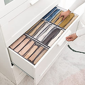 Wardrobe Clothes Organizer, 9 Grids Organizer Washable Drawer Clothes Compartment Gray Storage for Clothing, Clothing Storage for Trousers, Leggings, T-shirt, Sweaters Storage