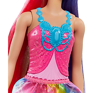 Barbie Dreamtopia Royal Doll with Extra-Long Two-Tone Fantasy Hair, Hairbrush, Headband & Styling Accessories