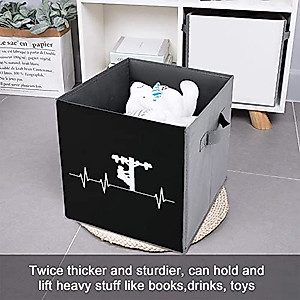 Heartbeat Lineman Large Cubes Storage Bins Collapsible Canvas Storage Box Closet Organizers for Shelves