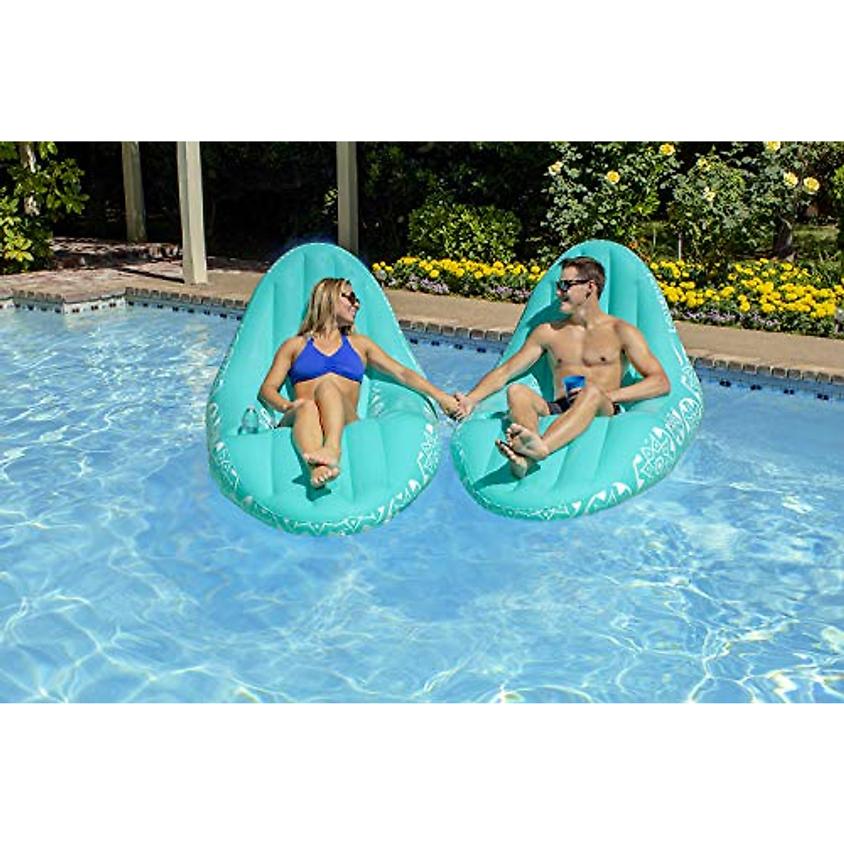 Poolmaster 85551 Imperial Lounge Deluxe Swimming Pool Float & Patio Furniture Multicolor