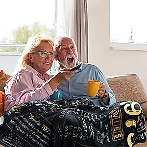 50th Anniversary Blanket Gifts Gift for 50th Wedding Anniversary Golden 50 Years of Marriage Gifts for Couple Wife Husband Dad Mom Parents Grandpa Grandma Grandparents Back in 1973 Blanket 60Lx50W