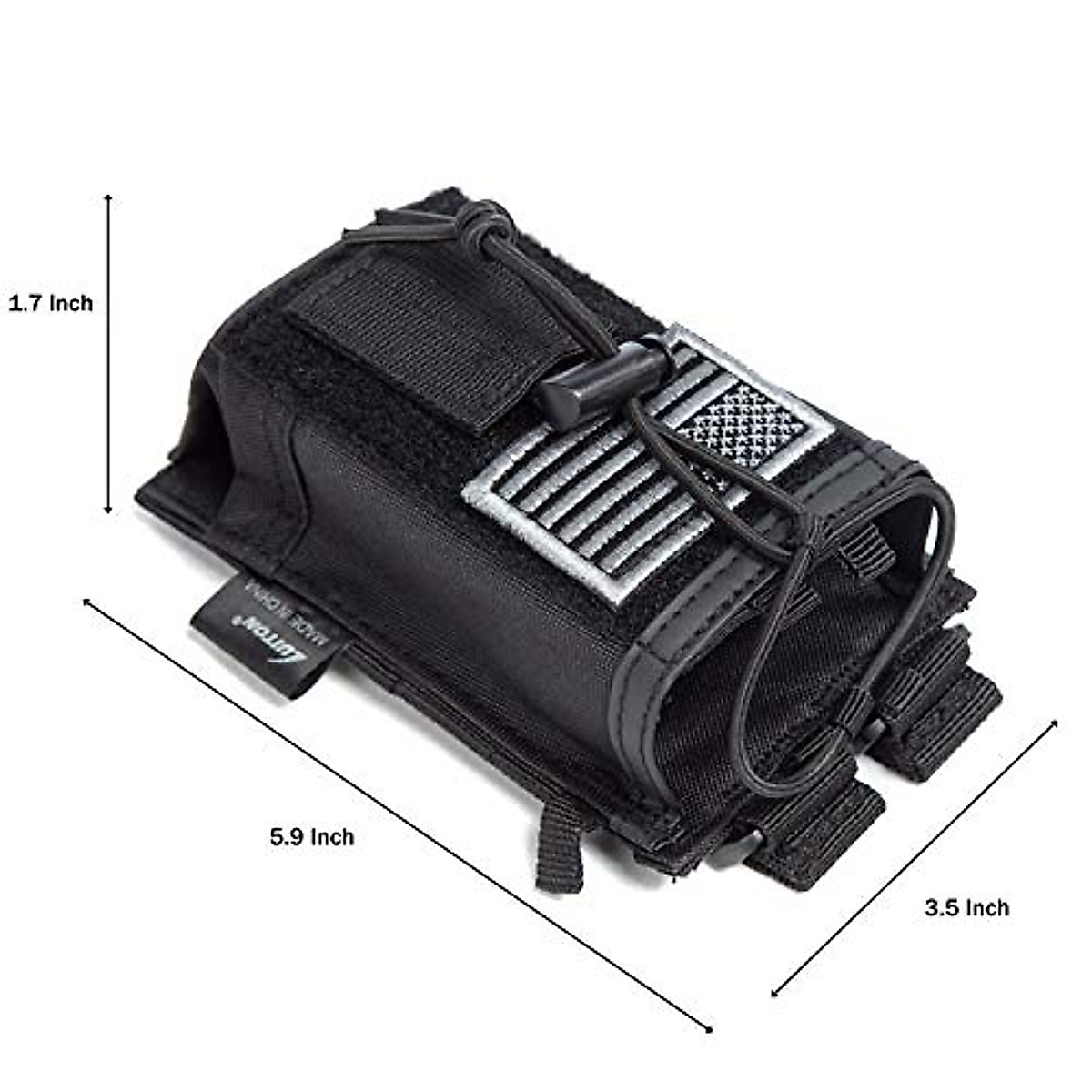 Tactical Radio Holder Radio Case Molle Radio Holster Military Heavy Duty Radios Pouch Bag for Two Ways Walkie Talkies Adjustable Storage with 1 Pack Patch