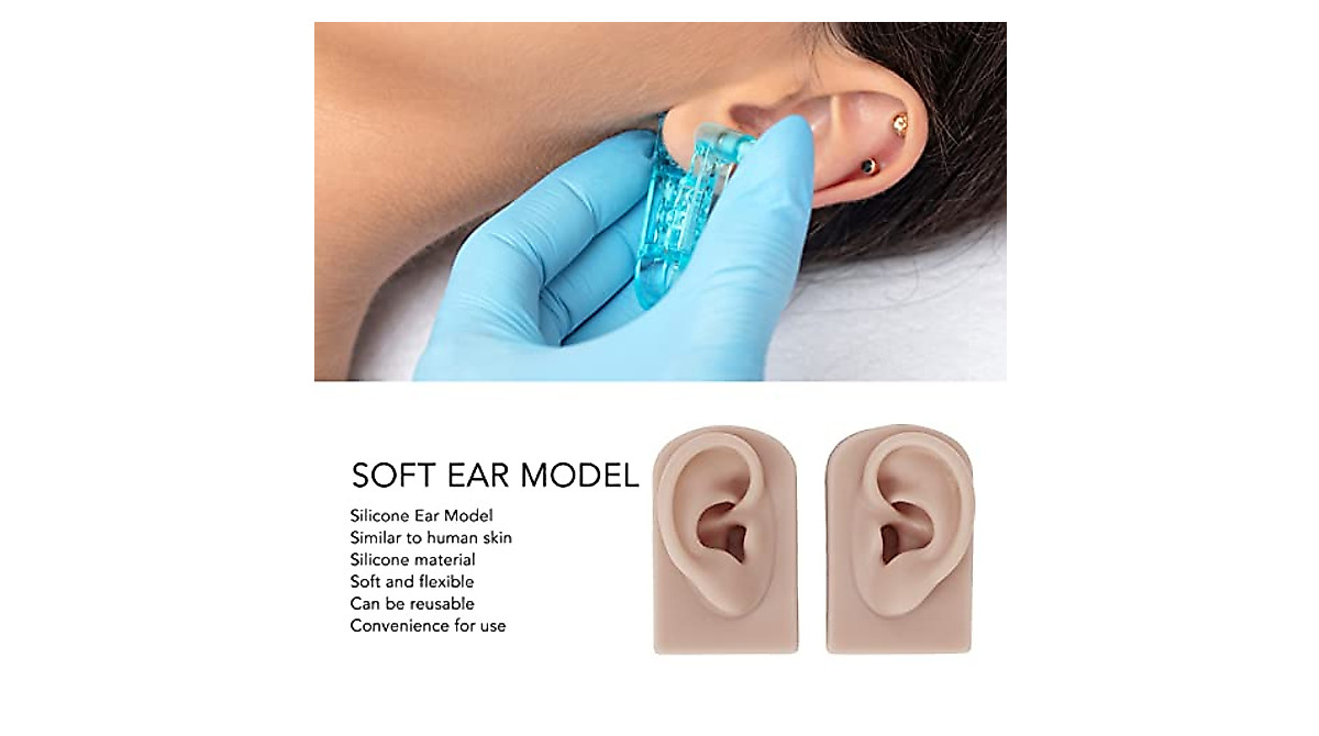 Silicone Ear Model for Teaching and Piercing Practice | Reusable & Portable