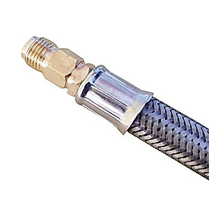 Meter Star 18inch Pigtail Stainless Braided RV Regulator Propane Hose Connector with Gauge QCC Type1 Connection 2PCS/lot