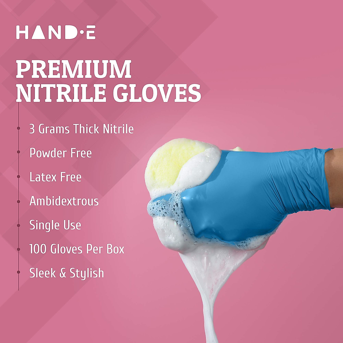 Blue Nitrile Disposable Gloves Medium 100 Count - Latex Free Medical Exam Gloves, Powder Free Food Safe Cooking Gloves