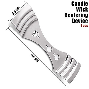 EricX Light 8 inch Candle Wick with Candle Wick Stickers and Candle Wick Centering Device,60 pcs for Candle Making