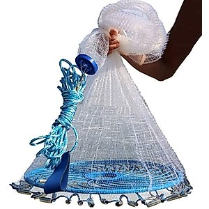 Lawaia Throw Net Saltwater Fishing Cast Net Fishing Cast Net Casting Nets Throw Cast Net Hand Throw Fishing Nets,Size 4FT/5FT/6FT/7FT/8FT/9FT/10FT/11FT/12FT Radius Monofilament-7FT