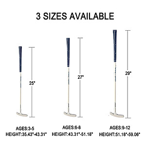 Acstar Two Way Junior Golf Putter Graphite Kids Putter Both Left and Right Handed Easily Use for Kids Age 6-8(Silver Head+White Shaft+Blue Grip,27 inch,Age 6-8)