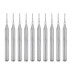 uxcell 10Pcs 0.5mm Carbide End Mill Engraving Milling Cutter CNC Router Bits for PCB Machine, 1/8" Shank