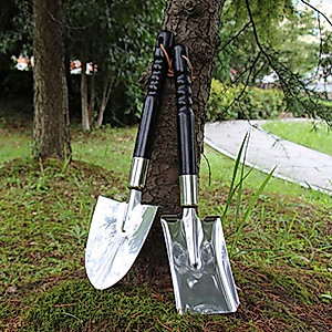 Happyyami 1pc Wide Garden Shovel Garden Utensil Tool Garden Spade Gardening Shovel Digging Spade Transplanting Shovel Lawn Shovel Flower Pot Indoor Plant Tools Utensils Wooden Bonsai