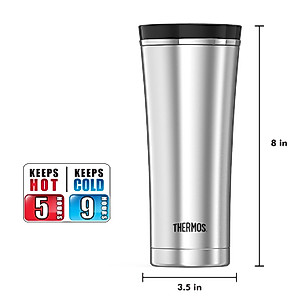 THERMOS 16 Ounce Vacuum Insulated Stainless Steel Travel Tumbler