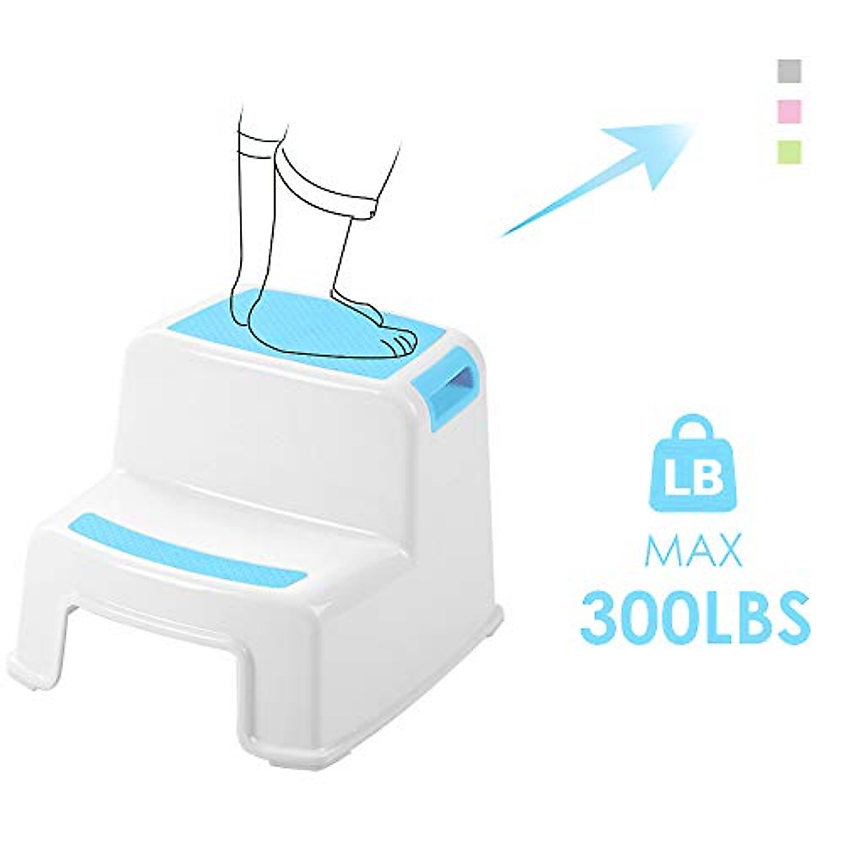 2 Step Stool for Kids(1 Pack, Drak Pink) - Toddler Step Stools for Toilet Potty Training, Bathroom and Kitchen - Slip Resistant Soft Grip for Safety, Stackable