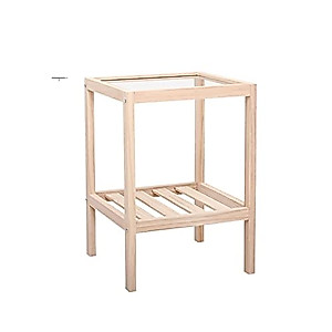 HIGOH Bedside Table Bedside Table Small Apartment Solid Wood Bedroom Bedside Table Room Desk Wind Bedside Table (Color : 1)