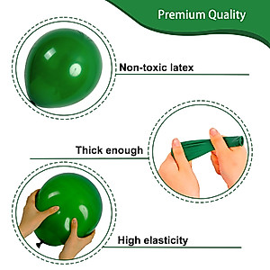 RUBFAC Dark Green Balloons Different Sizes 105pcs 5/10/12/18 Inch Green Balloon Garland Kit for Wedding Baby Shower Birthday Party Supplies Bridal Shower Decorations