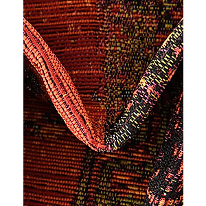 Unique Loom Outdoor Tribal Collection Area Rug - Quepos (6' 1" x 9' Rectangle, Multi/Black)