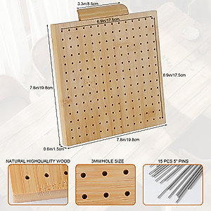 Crochet Blocking Board with Pins，Granny Square Blocking Board for Crocheting,Blocking Mats for Knitting with 15 Stainless Steel Rod pins，Ideal Gift for Mothers & Grandmothers，7.8 X 7.8 Inches.
