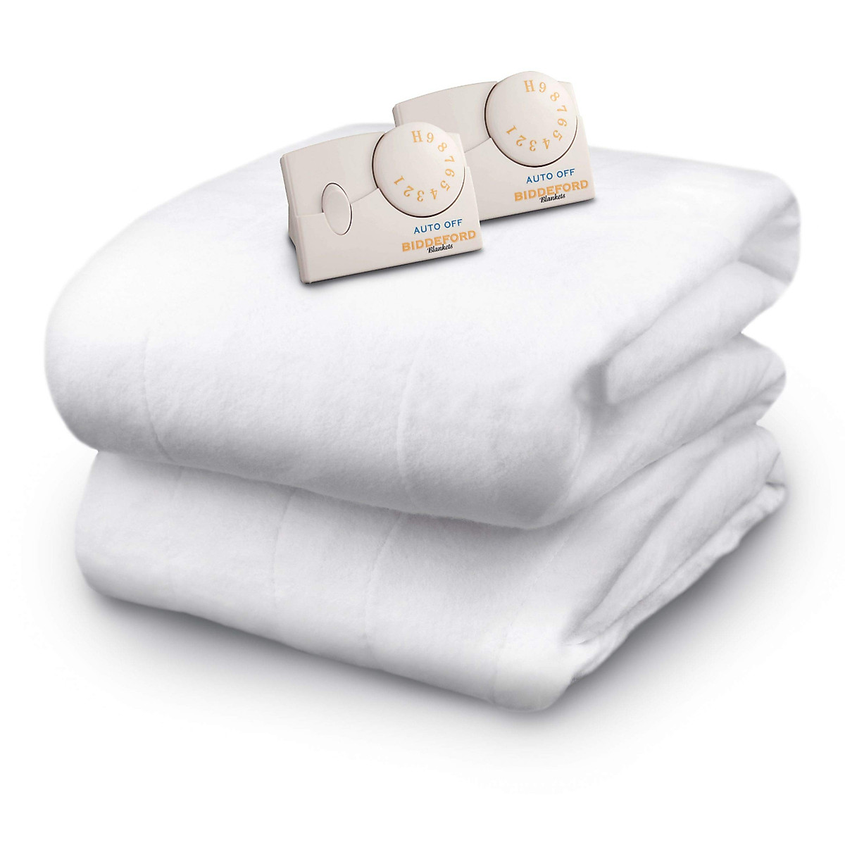 Biddeford Blankets Polyester Electric Heated Mattress Pad with Analog Controller, Queen, White