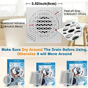 INVIHUG,25 Pack, Disposable Shower Drain Hair Catcher Mesh Stickers,Disposable Hair Drain Catcher. (White)