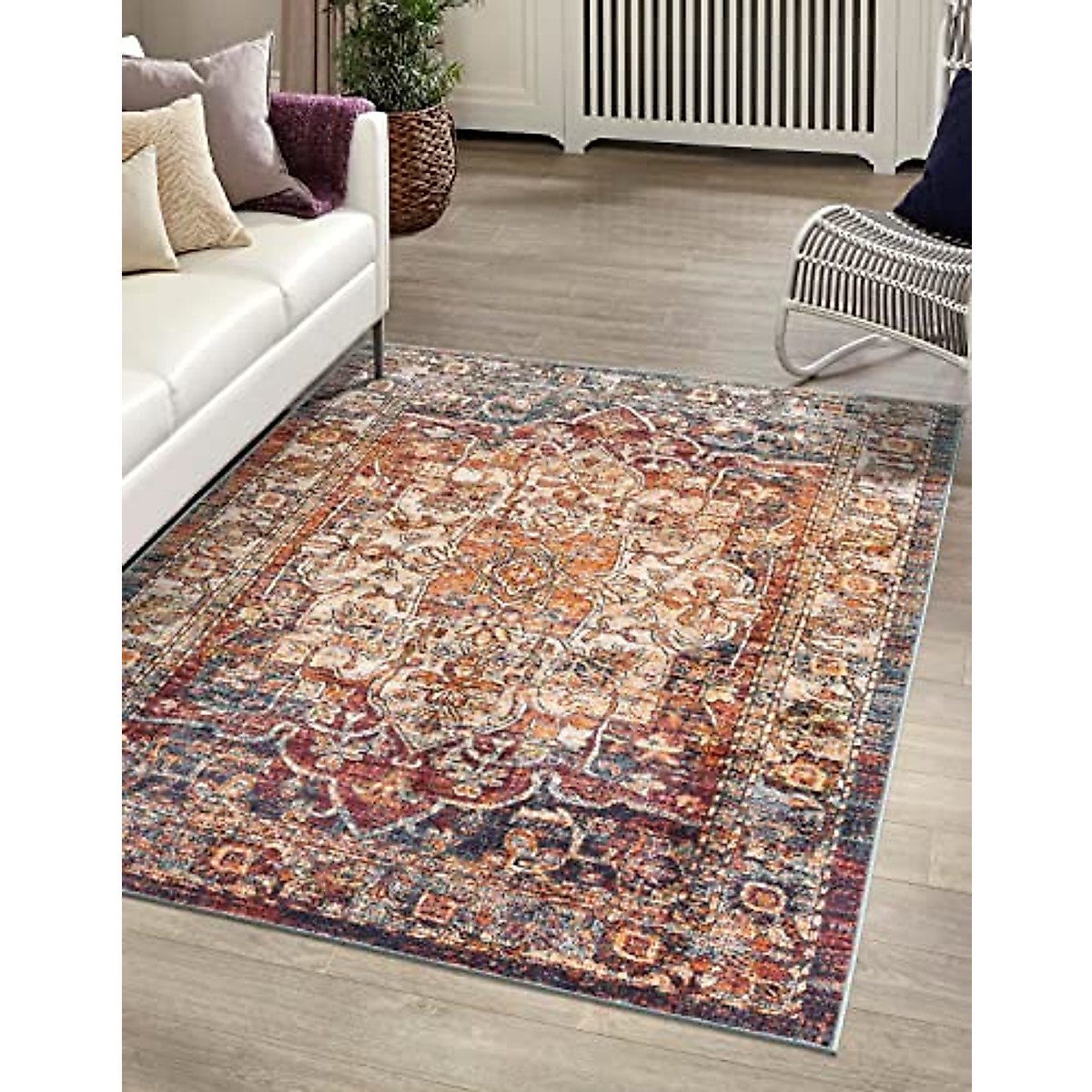 Unique Loom Isabella Collection Area Rug - Adjani (10' x 14' Rectangle, Multi/Beige)