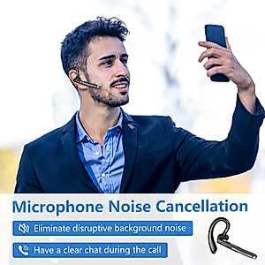 Bluetooth Earpiece for Cell Phones Wireless Headset with Charging Case and LED Intelligence Display,10h Talking Time Handsfree Earphones with Dual-mic Noise Cancelling for Office Conferencing Outdoor