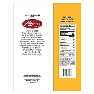 Albanese World's Best Gummi Peach Rings, 4.5lbs of Easter Candy, Great Easter Basket Stuffers