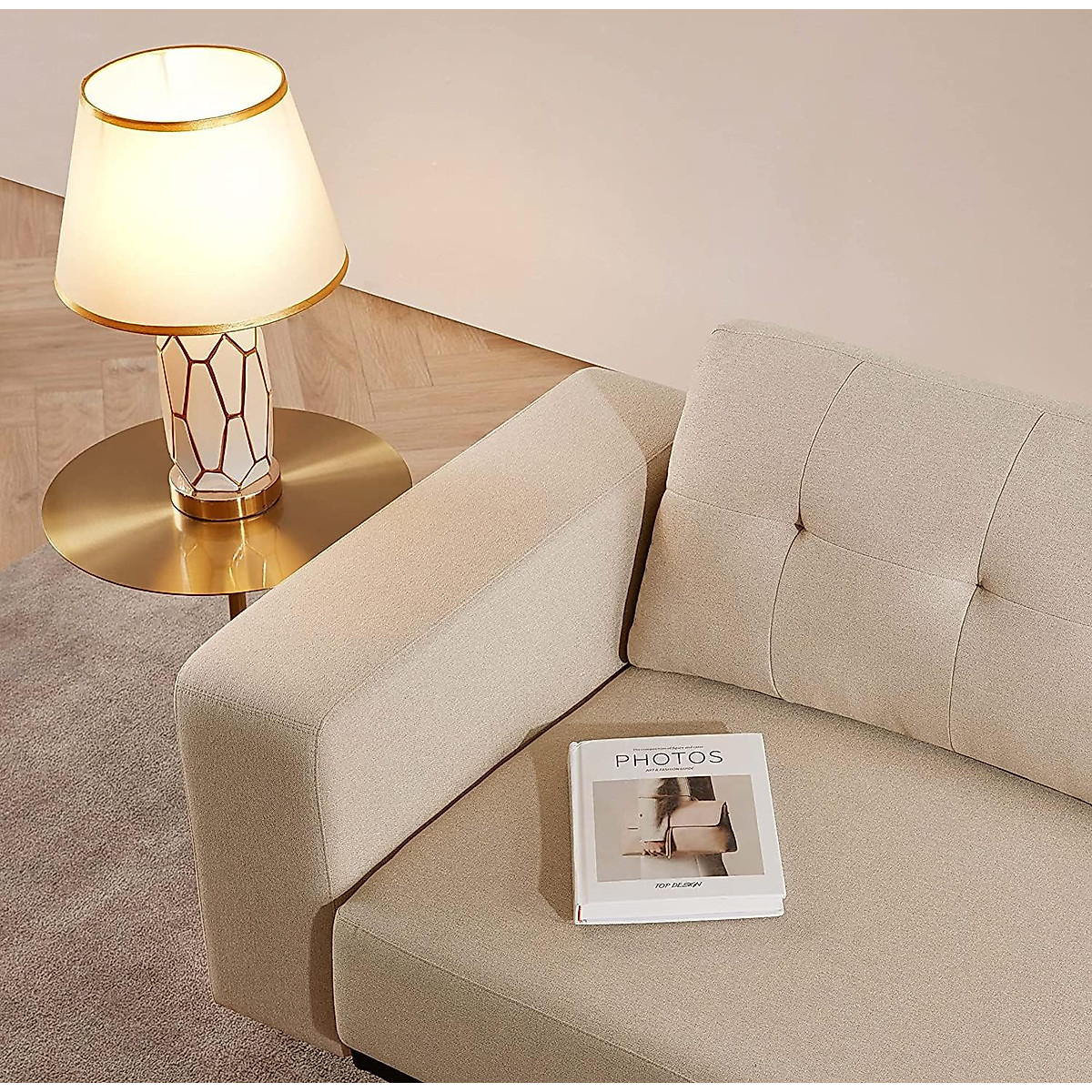 SOMEET 79''W Beige Sofas, Ivory