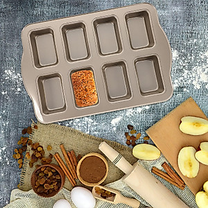 BESTonZON Cake Mold Carbon Steel Bread Pan Loaf Bread Tin Metal Bread Pan Lasagna Pan Kitchen Bread Pan Tart Pan 8 Cavity Brownie Pans Baking Pan Nonstick Cupcake Tin Cheese Muffin Pan