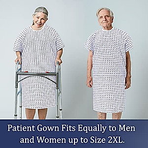 RUVANTI 4 Pack Hospital Gowns for Women/Men - Medical Patient Gowns for Elderly Women - Plus Size Gowns for Home Care - Labor and Delivery/Nursing - Comfortably Fits Sizes up to 2XL