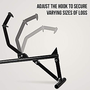 Right Hand Timberjack Triple Thick Log Lifter That Never Bends, Heavy-Duty Log Jack Helps You Lift, Move & Chainsaw Timber, Lumber & Wood, Grip Handle, Thick Heavy Steel Body, Adjustable Hook