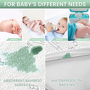 Waterproof Crib Mattress Protector | Toddler Mattress Cover 52” x 28” | Baby Crib Mattress Protector Pad Waterproof | Crib Mattress Cover | Crib Liner Bamboo Jacquard | Quiet Protector by iLuvBamboo