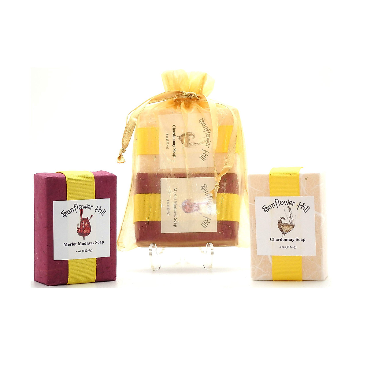 Chardonnay and Merlot Wine Soap Set - Made in Maine - Gift Packaged