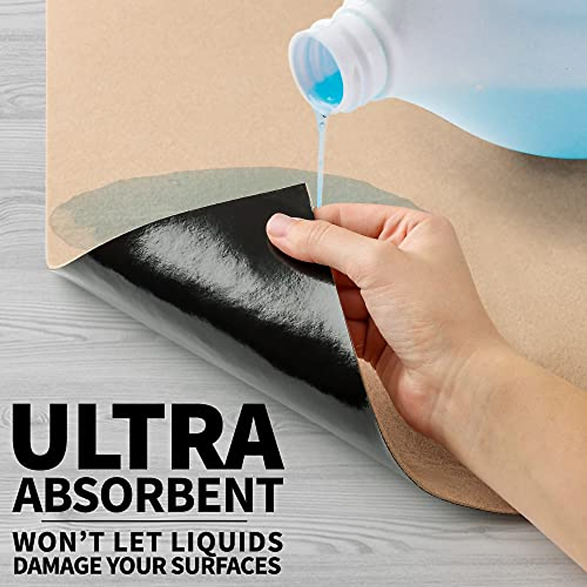 Zulay Kitchen Under Sink Mat - 24"x30" Slip-Resistant Under The Sink Mat Waterproof Design - Non-Adhesive, Trimmable Under Kitchen Sink Mat for Bathroom, Cabinets with Rubber Backing (Beige)