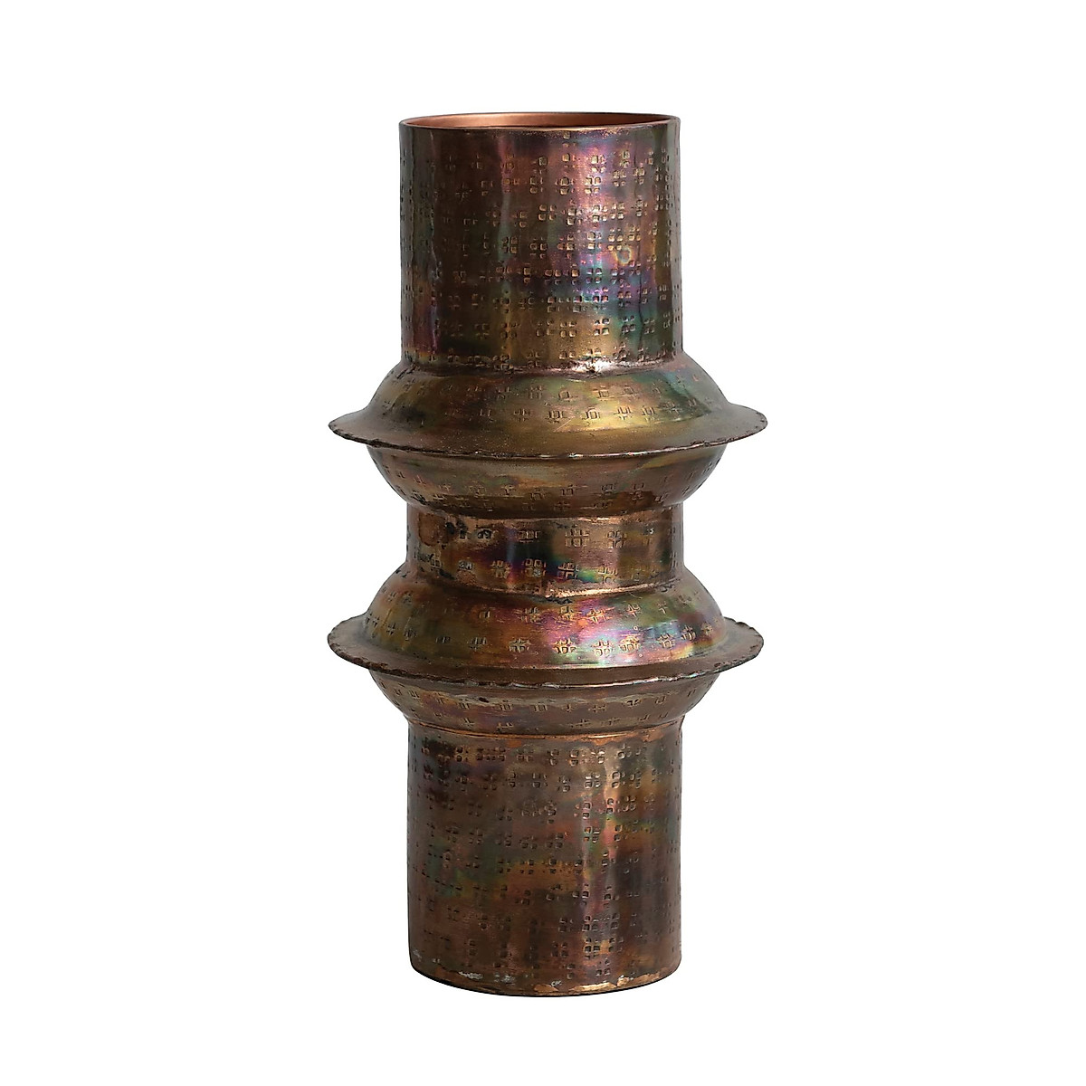 Creative Co-Op Modern Sculptural Metal, Antique Copper Finish Vase
