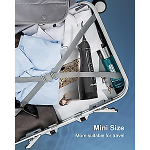 Nicwell Water Dental Flosser Pick for Teeth: 4 Modes 300ml Cordless Portable Rechargeable Oral Irrigator IPX7 Waterproof Cleaner Pik Deep Cleaning Flossing Pic Machine for Home Travel