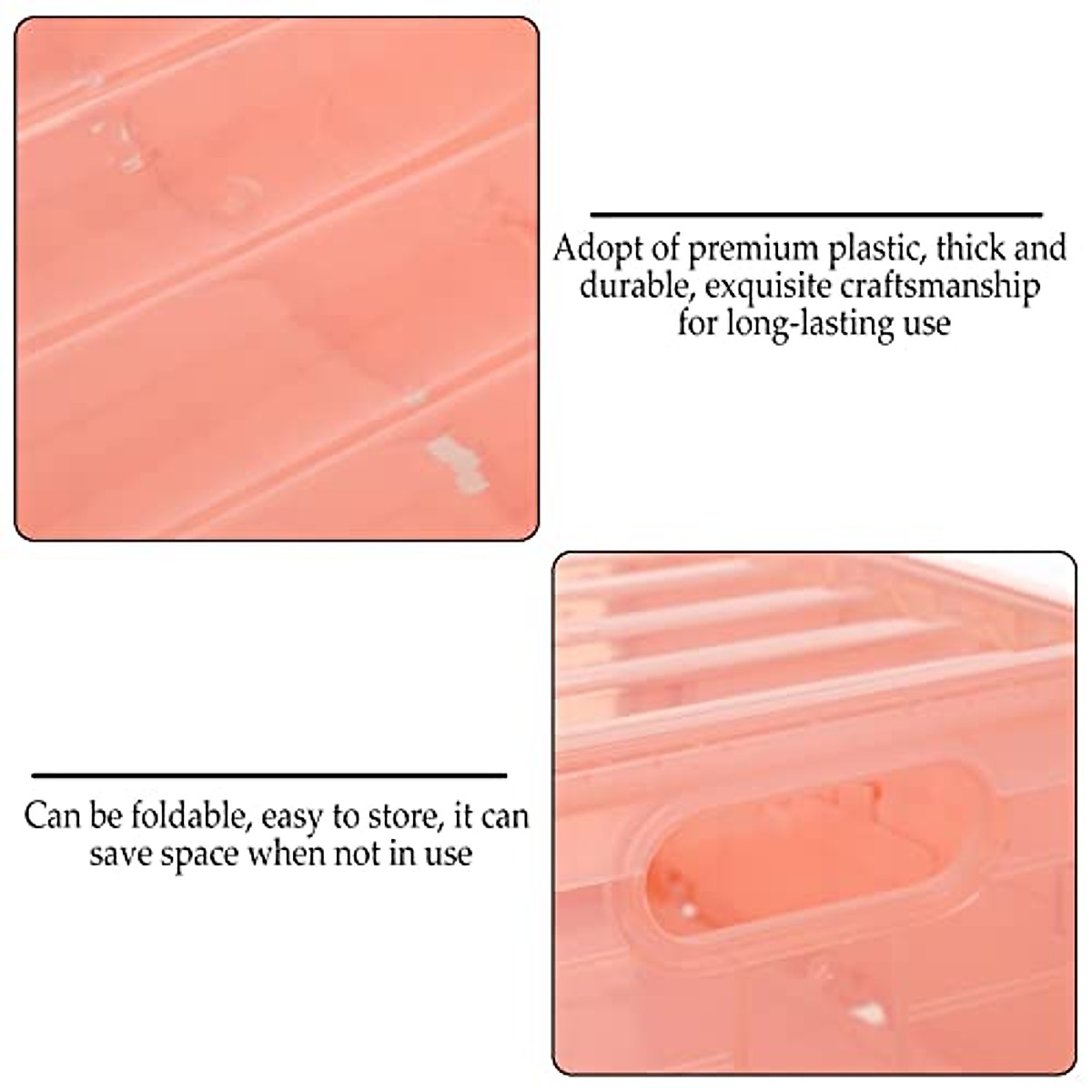 ULTECHNOVO Foldable Storage Box with Lid- Large Box Organizer Stackable Cube Folding Crate for Home Office