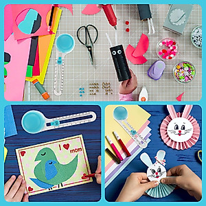 Bewudy Circle Cutter, Rotary Circle Circle Cutter with 3 Replaceable Blades for Paper Crafts, Paper Circle Cutter, Circular Cutter, Adjustable Circle Cutter for Art and DIY Crafts